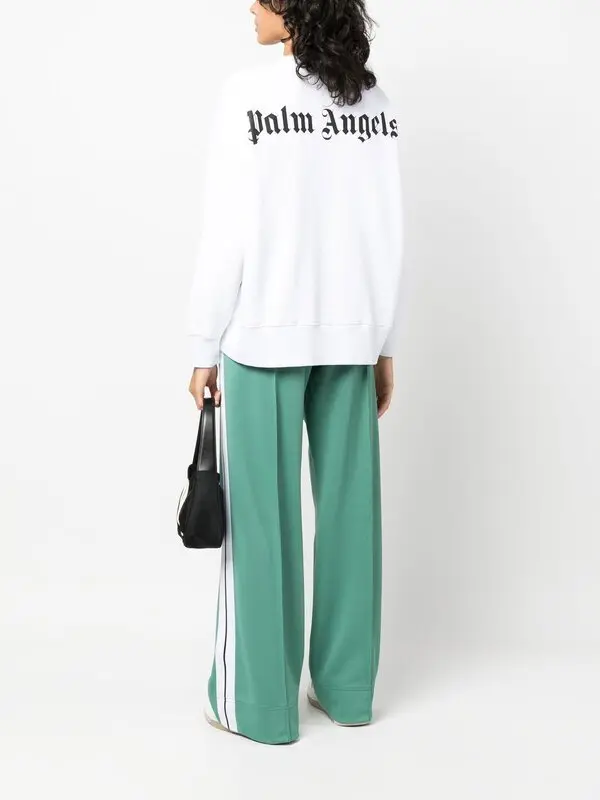 Palm Angels Logo Print Cotton Sweatshirt