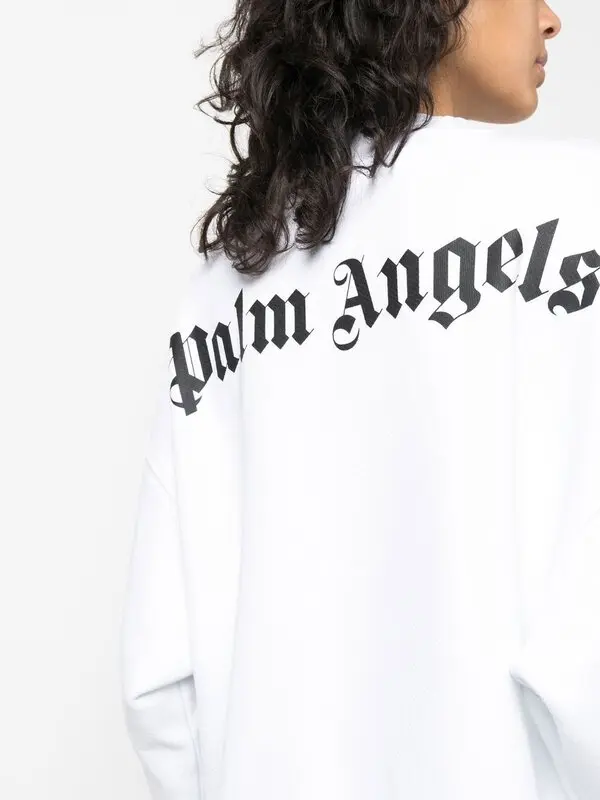 Palm Angels Logo Print Cotton Sweatshirt