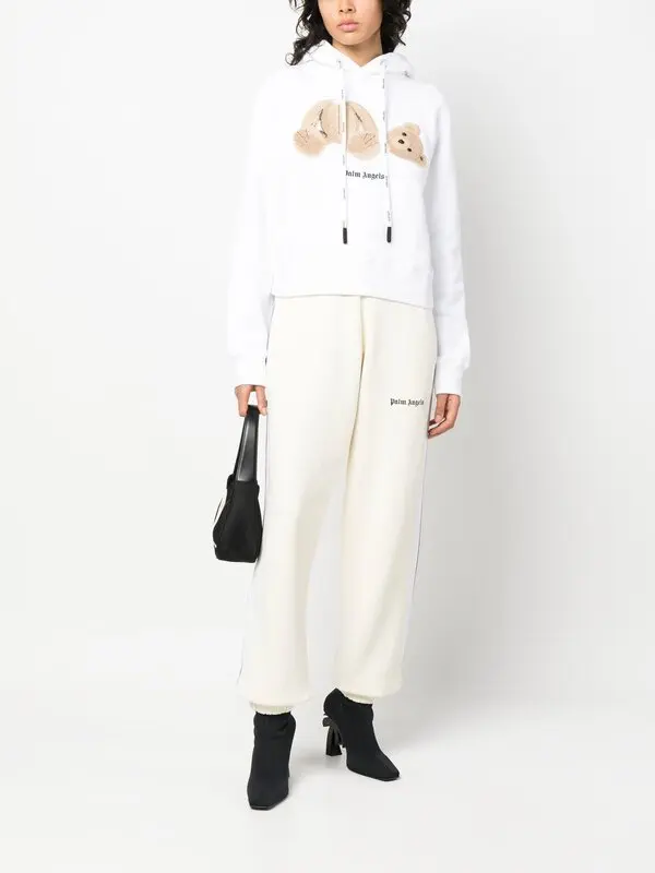 Palm Angels Bear Motif Hoodie - White