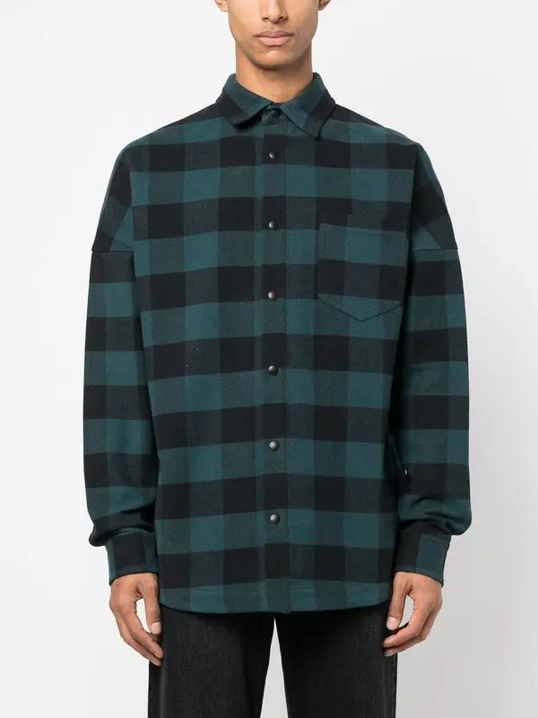 Palm Angels Logo-print Checked Shirt - Green