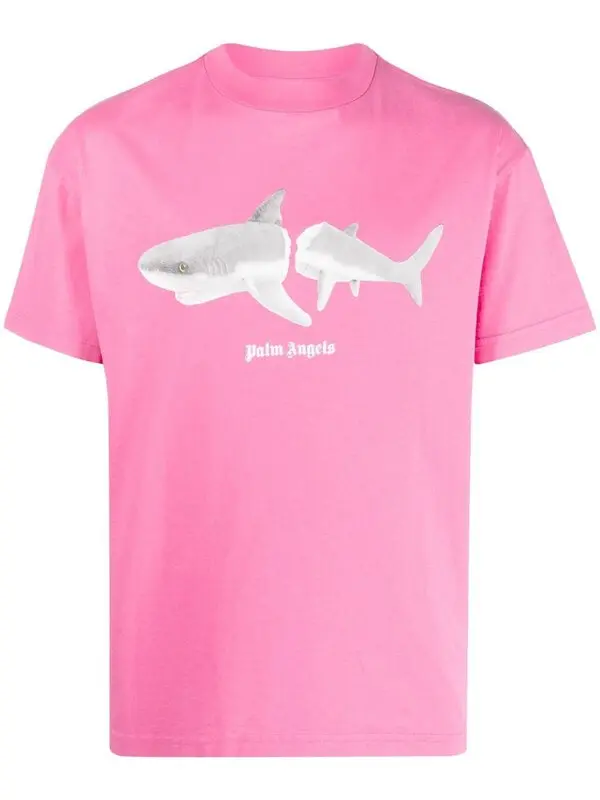 Palm Angels Shark-print Organic Cotton T-shirt