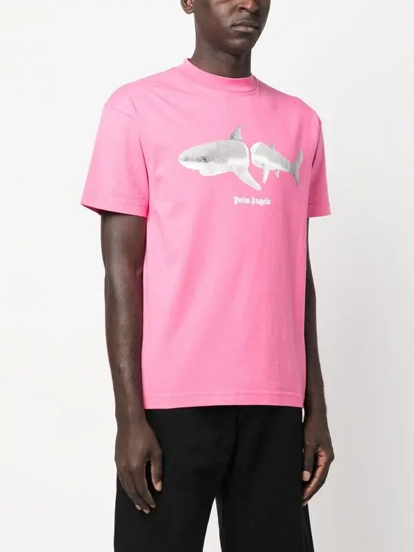 Palm Angels Shark-print Organic Cotton T-shirt