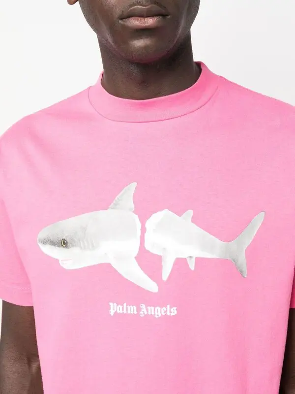 Palm Angels Shark-print Organic Cotton T-shirt
