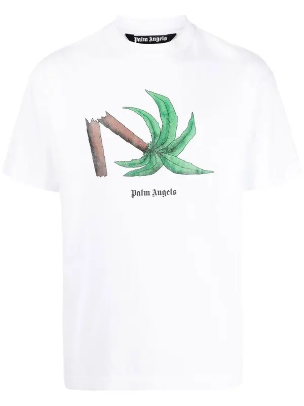 Palm Angels Broken Palm Print T-shirt - White