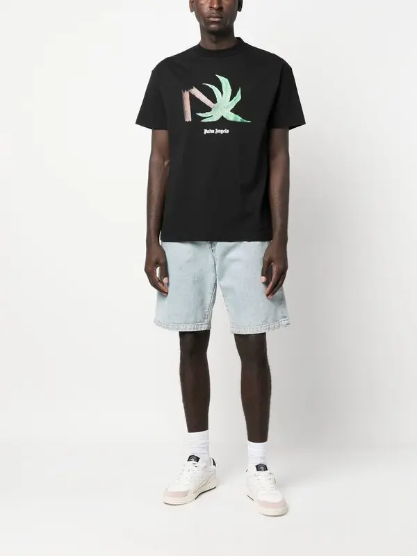 Palm Angels Broken Palm Print T-shirt - Black