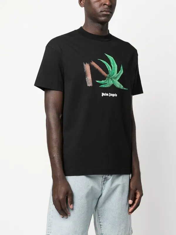 Palm Angels Broken Palm Print T-shirt - Black
