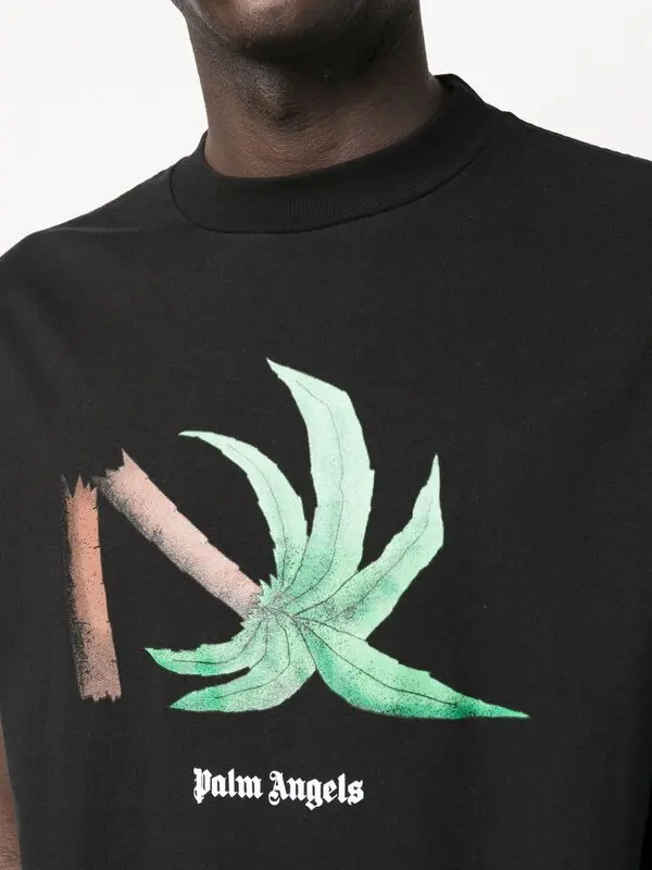 Palm Angels Broken Palm Print T-shirt - Black