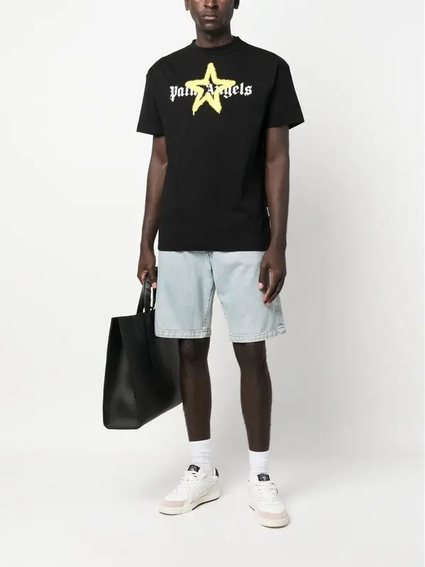Palm Angels Star Sprayed Logo-print T-shirt