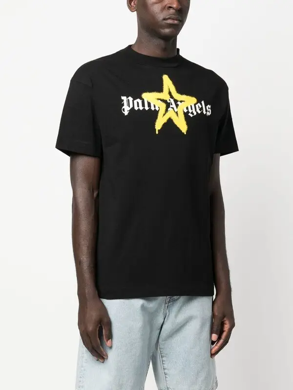 Palm Angels Star Sprayed Logo-print T-shirt