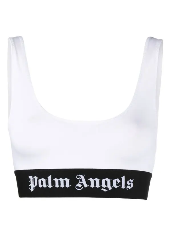 Palm Angels Logo-trim Bra - White