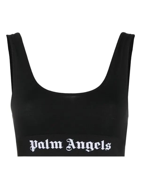 Palm Angels Logo-tape Triangle Bra - Black