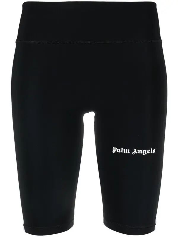 Palm Angels Side-stripe Cycling Shorts - Black