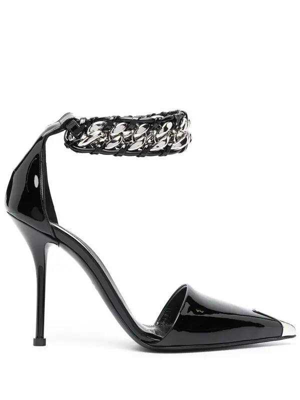 Alexander McQueen 105mm Chain-trim Leather Pumps
