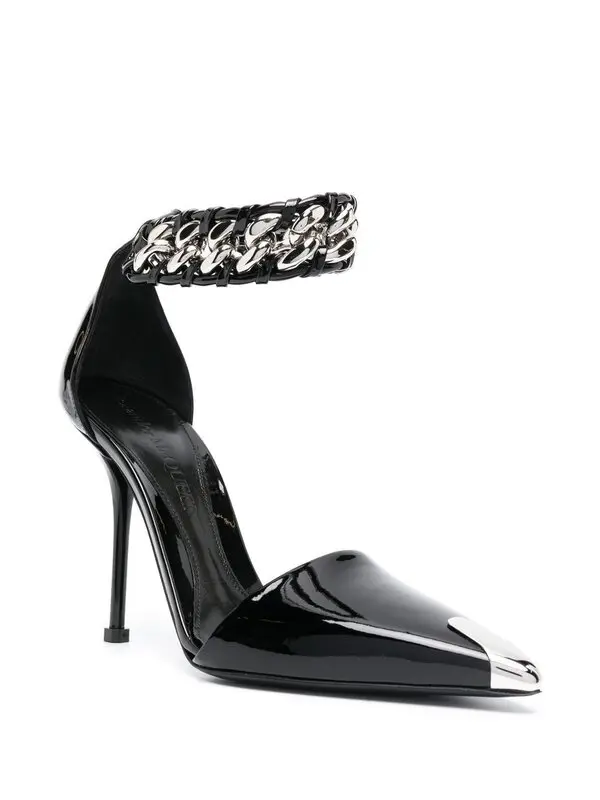 Alexander McQueen 105mm Chain-trim Leather Pumps