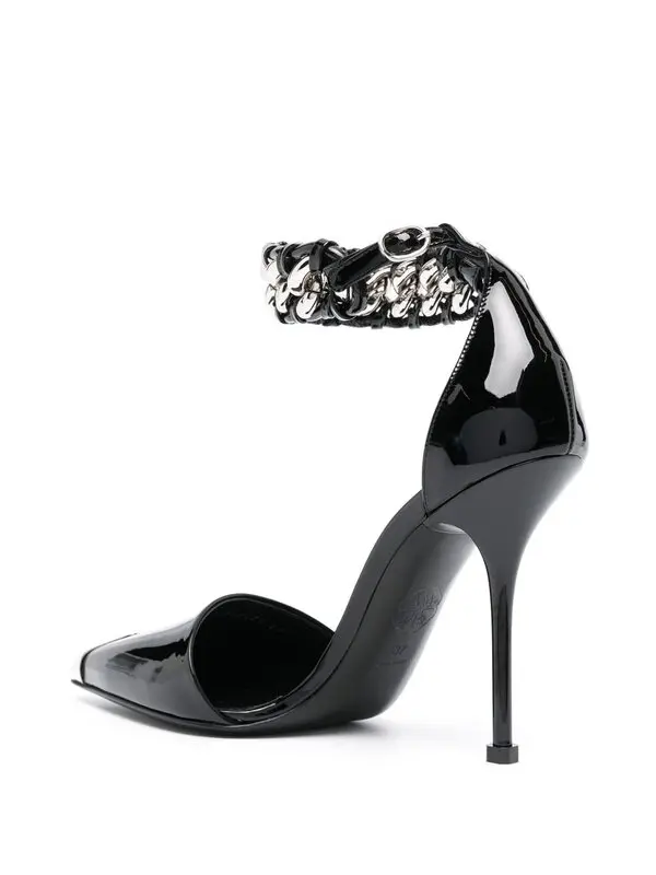 Alexander McQueen 105mm Chain-trim Leather Pumps