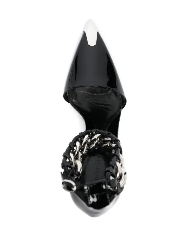 Alexander McQueen 105mm Chain-trim Leather Pumps