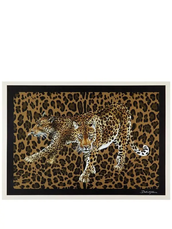 Dolce & Gabbana Set Of 36 Leopard Placemats - Brown