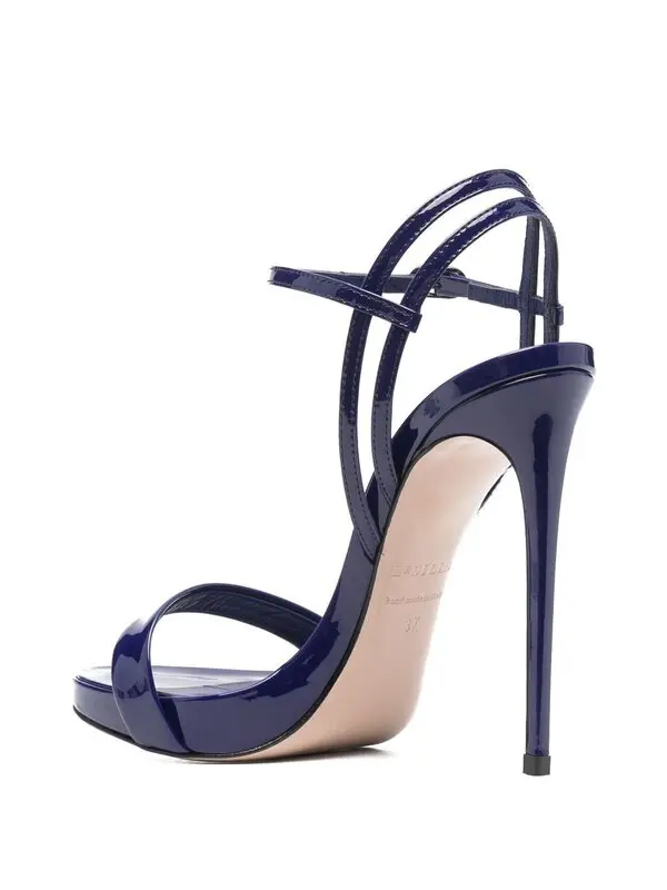 LE SILLA Gwen 120mm Patent-leather Sandals - Blue