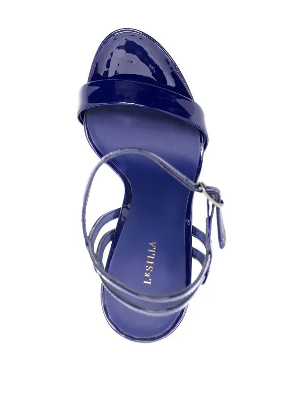 LE SILLA Gwen 120mm Patent-leather Sandals - Blue
