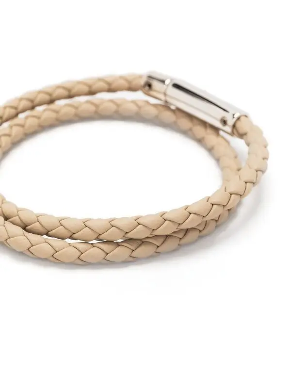 TOD'S Braided Leather Bracelet - Neutrals