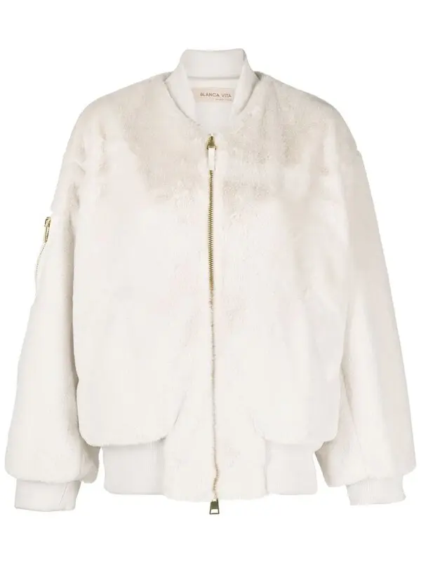 BLANCA VITA Faux-fur Bomber Jacket