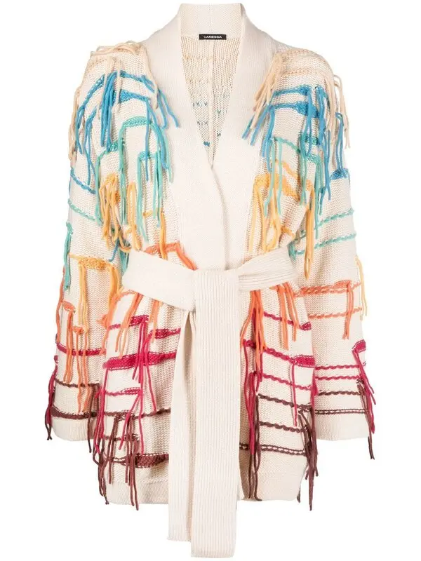 CANESSA Frayed Cardigan - Neutrals