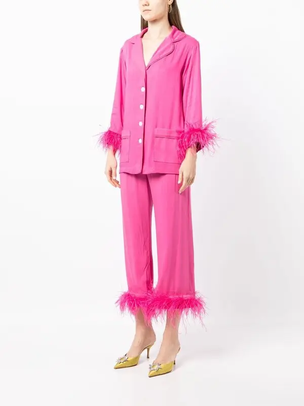 Sleeper Party Feather-trim Pyjama Set