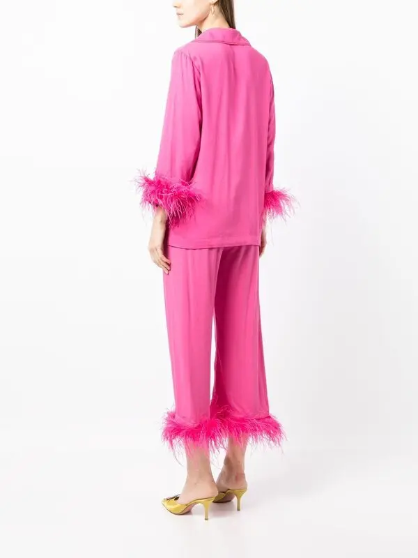 Sleeper Party Feather-trim Pyjama Set