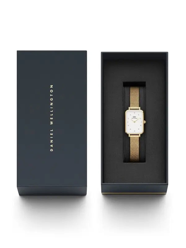 DANIEL WELLINGTON Quadro Lumine Pressed Evergold 26mm - White