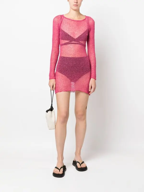 Ambra Maddalena Andy Knitted Mini Dress In Pink - 88% Off | Editorialist