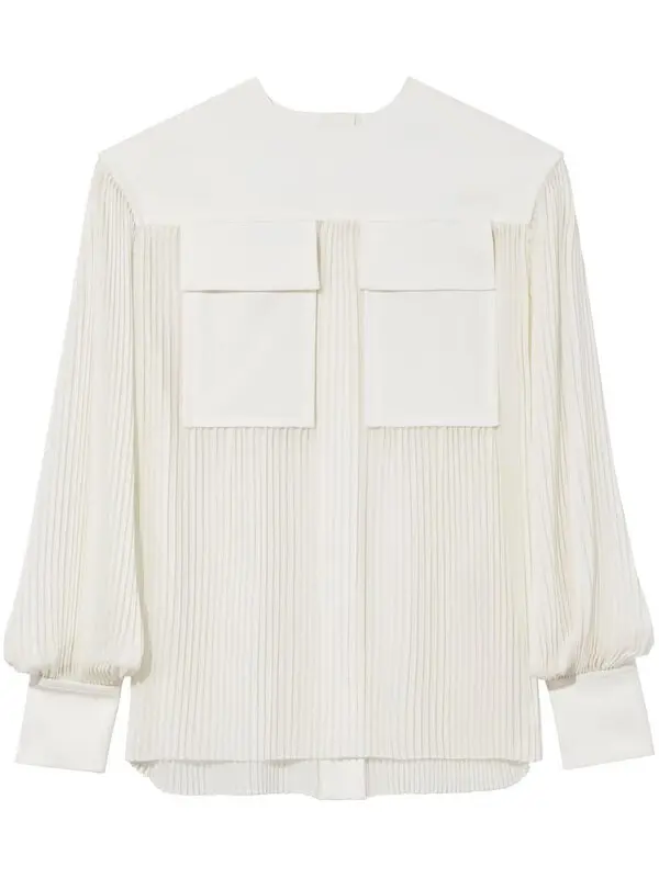 Proenza Schouler Sheer Pleated Blouse - White