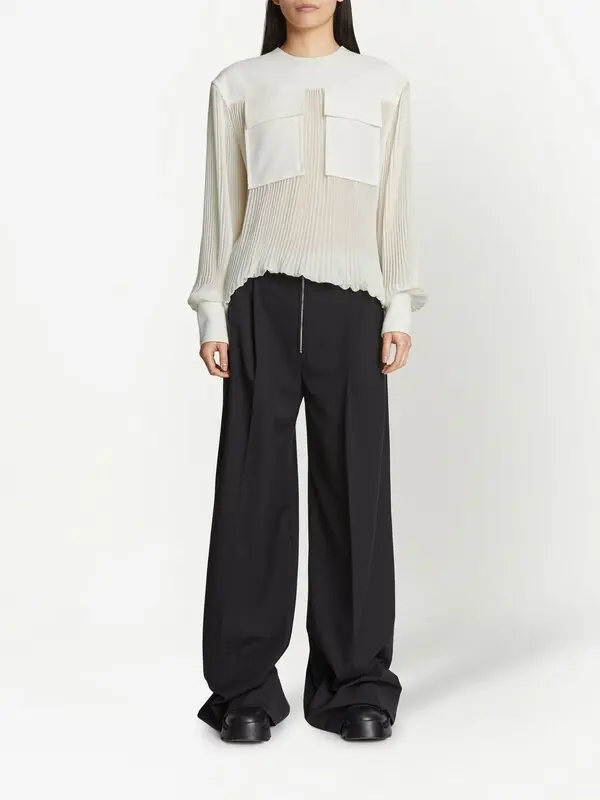 Proenza Schouler Sheer Pleated Blouse - White