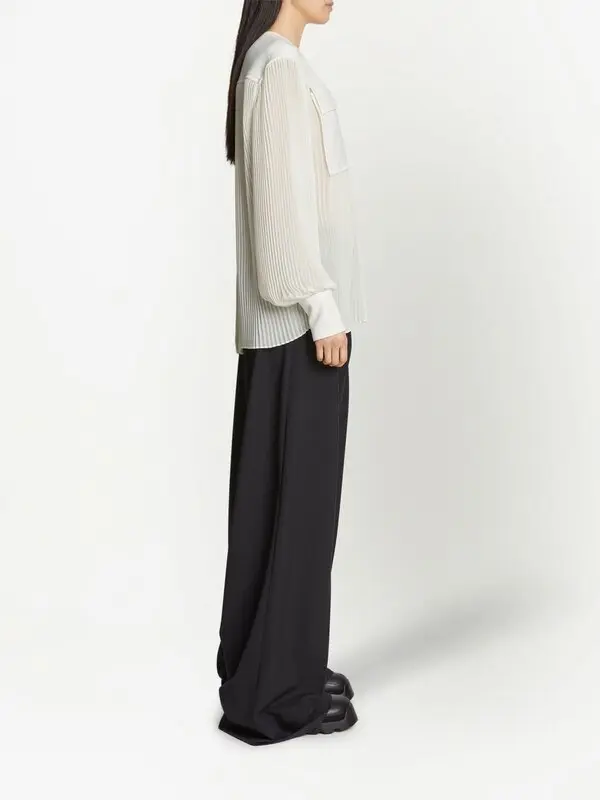 Proenza Schouler Sheer Pleated Blouse - White