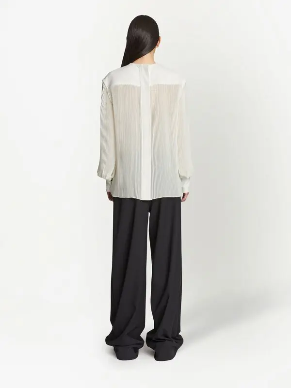 Proenza Schouler Sheer Pleated Blouse - White