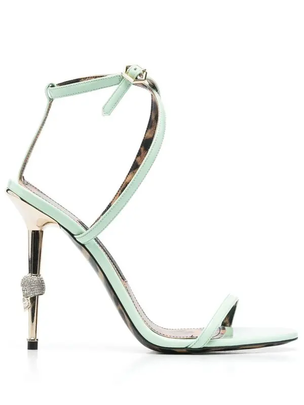 Philipp Plein Leopard 115mm Skull-embellished Sandals