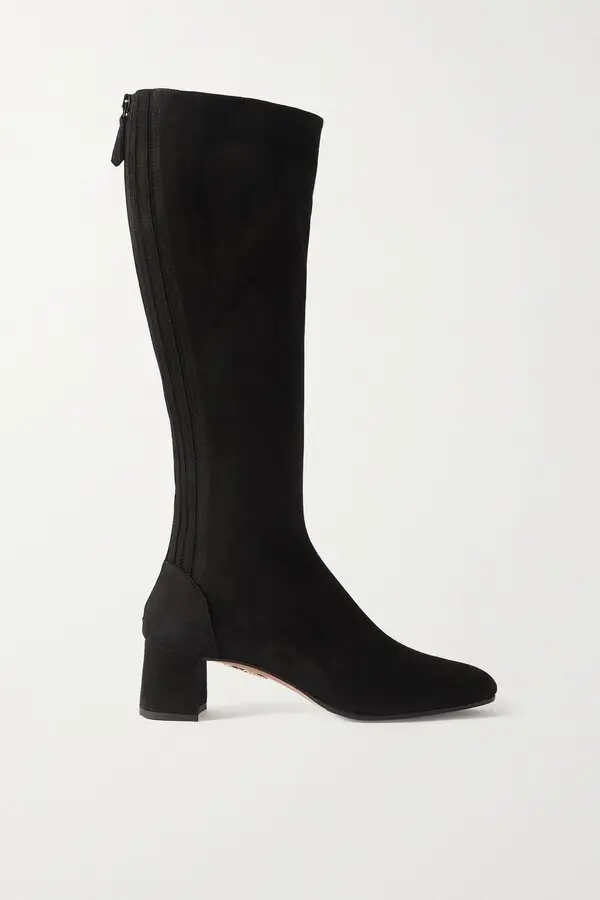 AQUAZZURA Saint Honore Knee High Boots - Black