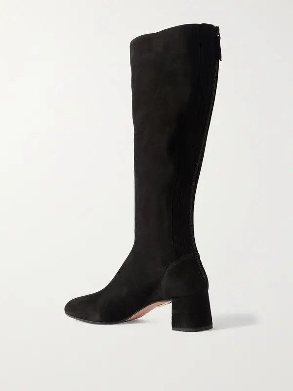 AQUAZZURA Saint Honore Knee High Boots - Black