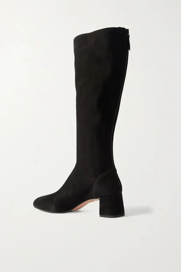AQUAZZURA Saint Honore Knee High Boots - Black