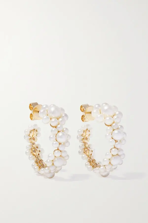 Sophie Bille Brahe Jardin Boucle Pearl Earrings - White
