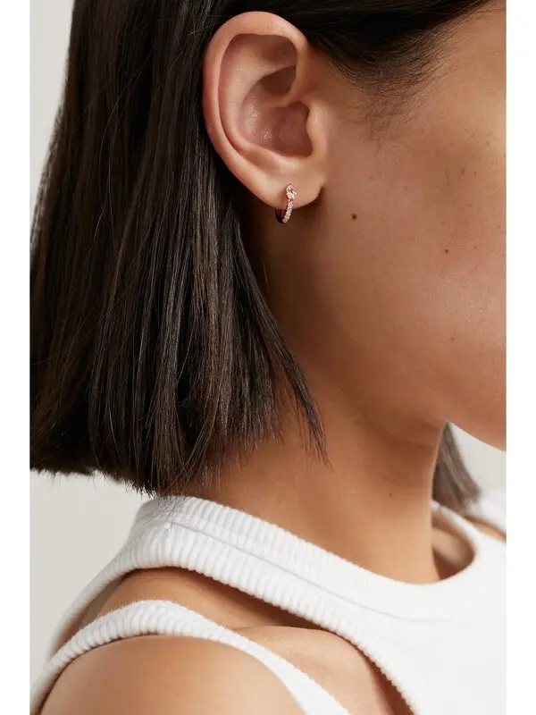 ANITA KO Bobbi 18-karat Diamond Hoop Earrings - Gold