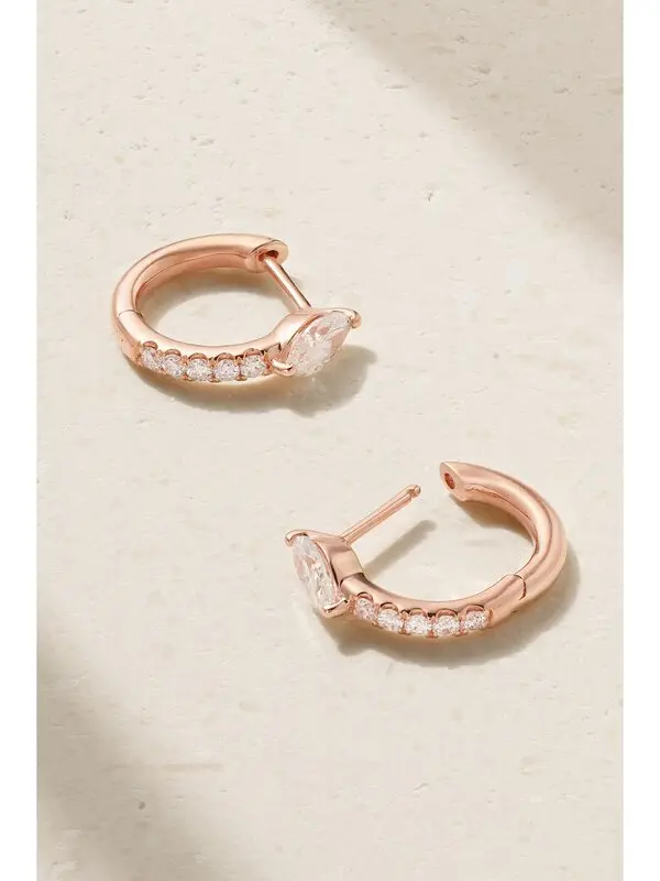 ANITA KO Bobbi 18-karat Diamond Hoop Earrings - Gold