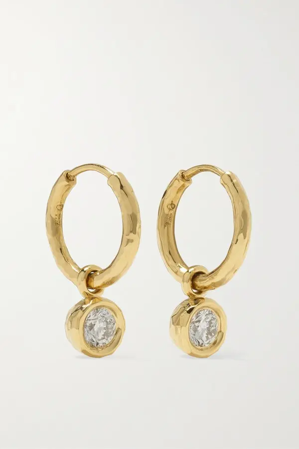 OCTAVIA ELIZABETH Net Sustain 18-karat Recycled Diamond Hoop Earrings - Gold