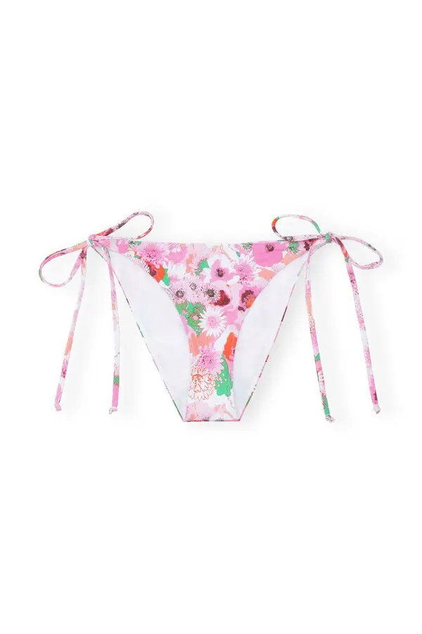 GANNI Printed Bikini Bottom - Pink