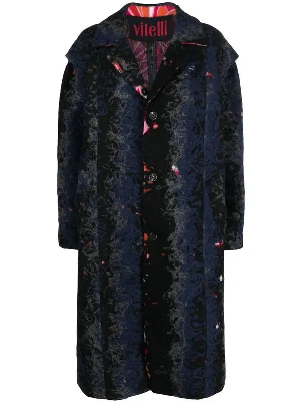 VITELLI Single-breasted Recycled Wool Coat