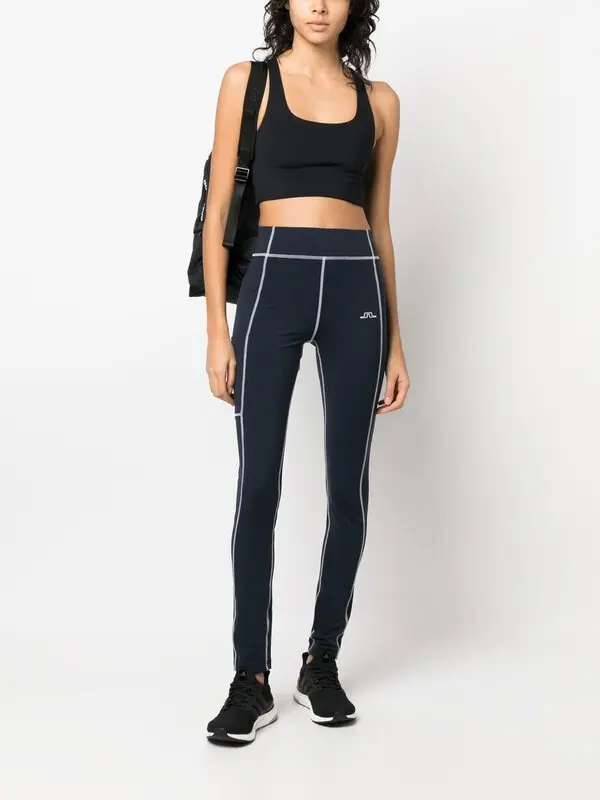 J. Lindeberg Zena Contrast-stitch Leggings - Blue