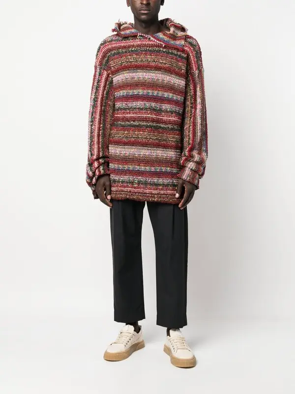 VITELLI Striped Recycled Wool Hoodie