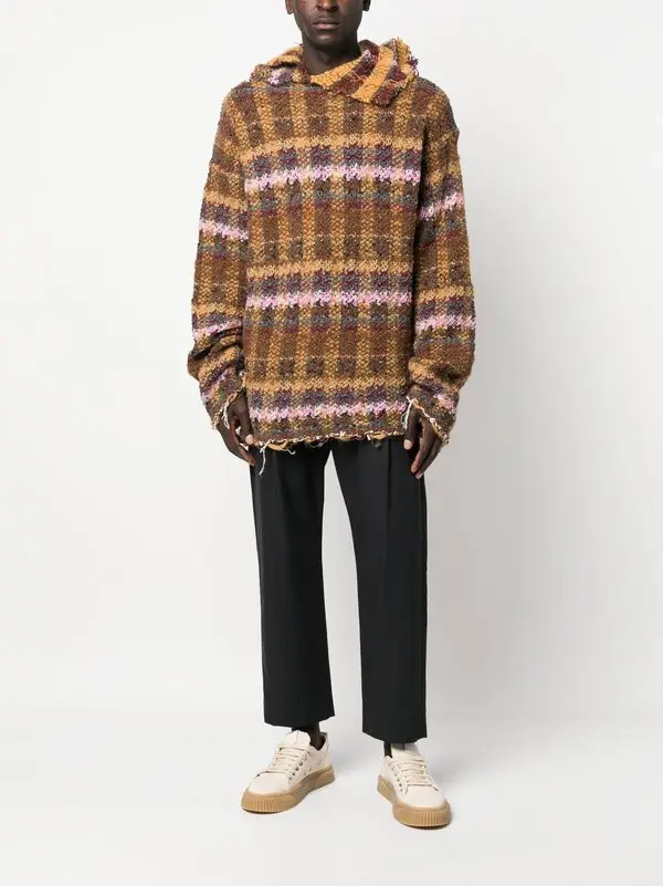 VITELLI Checked Recycled Wool Hoodie