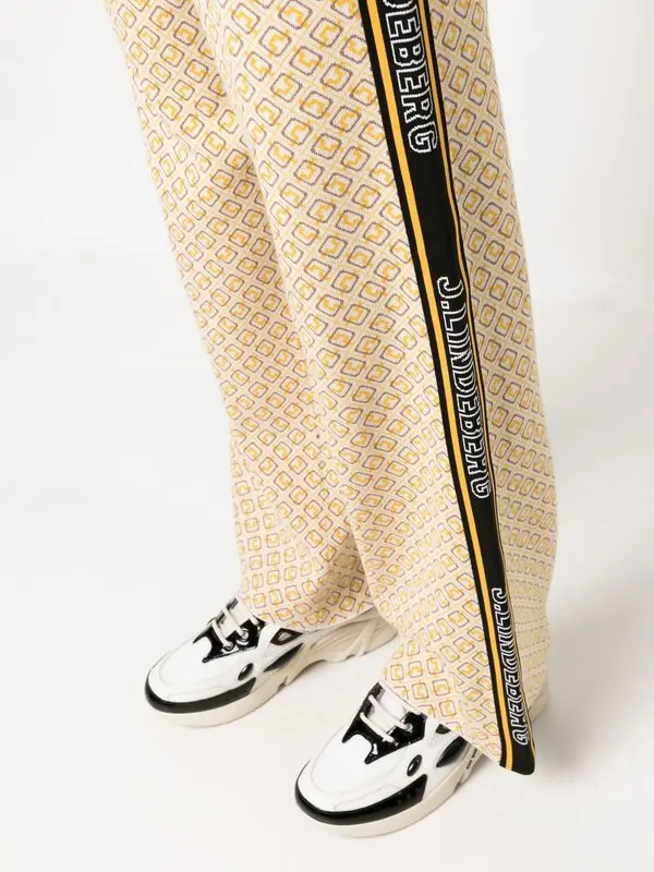 J. Lindeberg Monogram-print Logo-tape Trousers