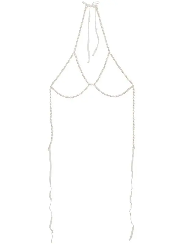Fleur Du Mal Pearl Framed Bra - White