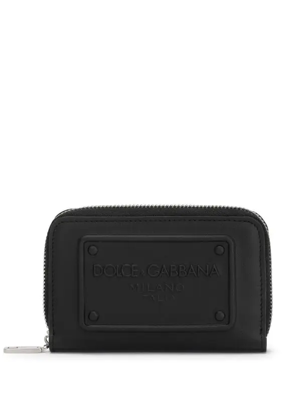 Dolce & Gabbana Logo-embossed Leather Zip-around Wallet - Black